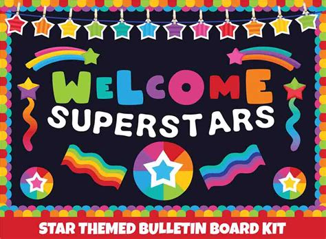 Star Theme Print Your Own Bulletin Board Welcome Superstars Sproutbrite