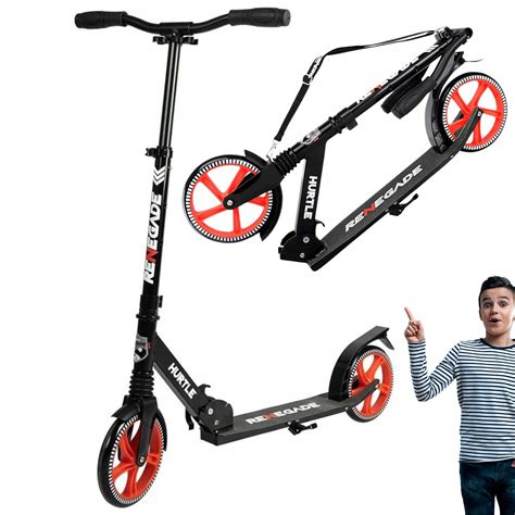 ĽahkÁ Skladacia KolobeŽka Hurtle Pre Teenagerov A DospelÝch Čierna