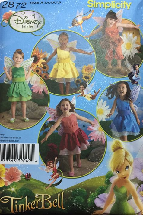 Simplicity 2872 Disney Girls Fairy Sewing Pattern Uncut Sizes 3 4 5