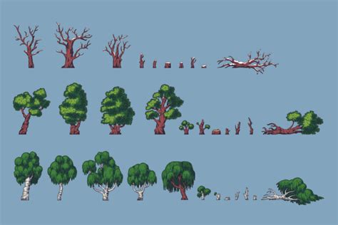 Free Tree Pixel Art Asset Pack Download