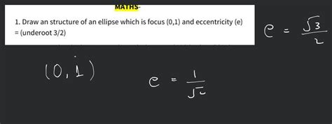 1 Draw An Structure Of An Ellipse Which Is Focus 0 1 And Eccentricity
