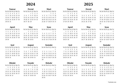 A4 A3 Formatidagi Pdf Va Png Yillari Uchun 2024 Yil Uchun Chop Etiladigan Kalendarlar Va