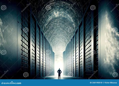 Generative AI Of Tiny Human In A Large Data Center Unlocking The Potential Of Big Data Stock