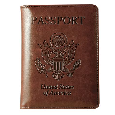 Slim Leather Travel Passport Wallet Holder Rfid Blocking Id Card Case