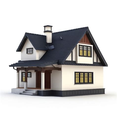 Premium Photo 3d Render Of House Isolated On A White