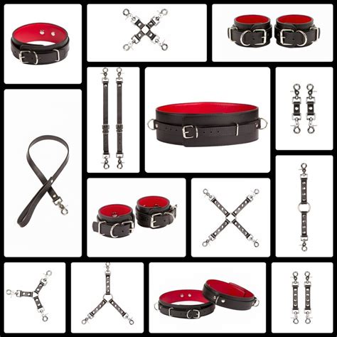 Premium Quality Bdsm Leather Restraints Set Of 19 Items Customizable