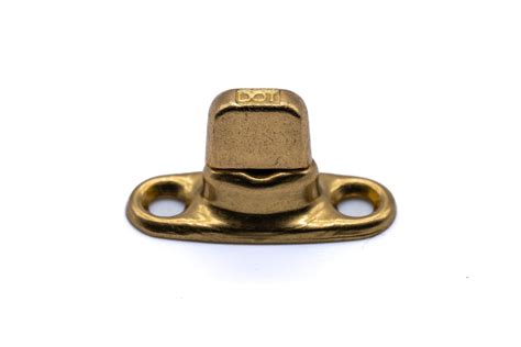 Solid Brass Gilt Turnbutton Fastener 2 Hole Base 6mm Standard Height