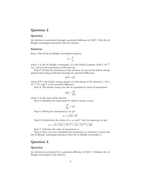 Solution Chem 105 Elements Of General Chemistry Wave Particle Duality