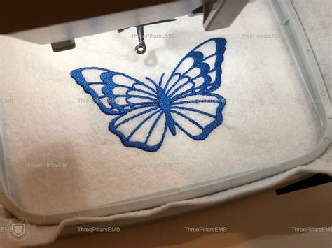 Simple Butterfly Outline Embroidery Design Etsy