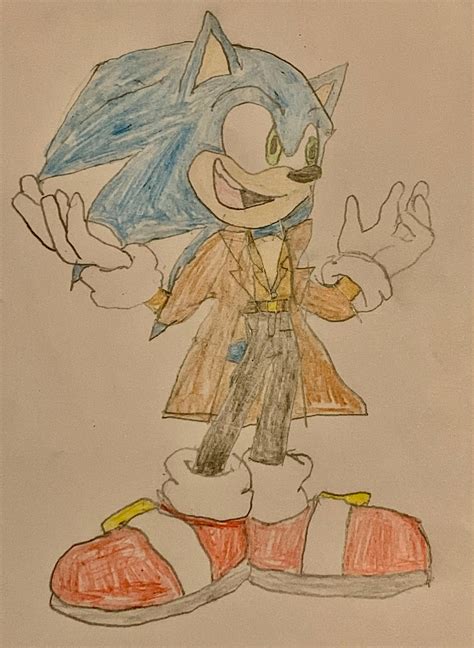Sonic The Hedgehog In His Adventure Outfit By Tie Rex1000000 On Deviantart