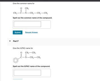 Answered: Give the common name for O CH3… | bartleby