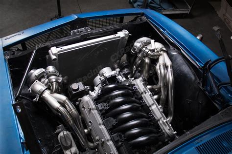 Twin Turbo Manifold Header Intercooler Kit For 67 69 Chevrolet Camaro