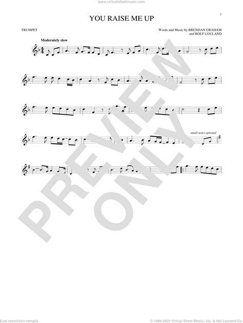 Graham You Raise Me Up For Trumpet Solo Interactive Sheet Music