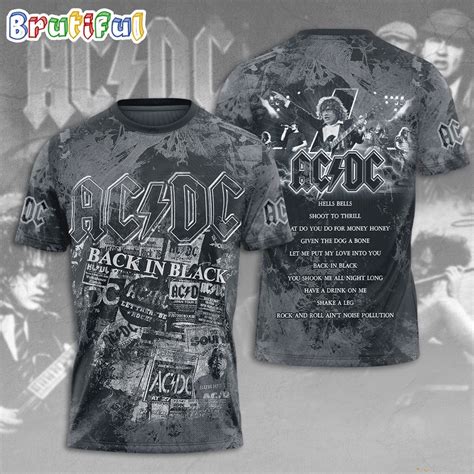 Acdc World Tour Acdc Pwr Up Tour 2024 Shirt Rock Back In Black Graphic