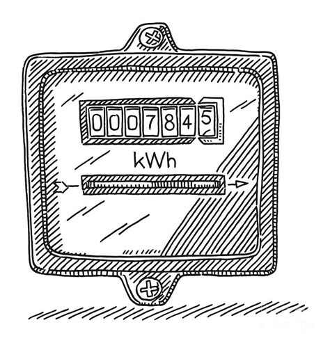 Electricity Meter Drawing By Frank Ramspott