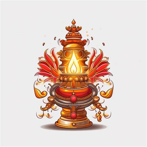 There Is A Golden Lamp With A Red Heart On It Generative Ai Premium
