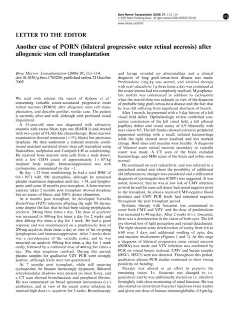 Pdf Another Case Of Porn Bilateral Progressive Outer Retinal