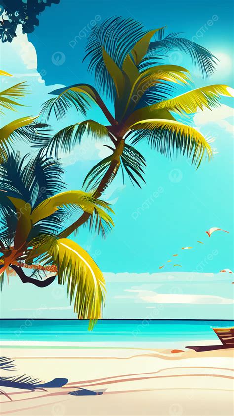 여름 해변 해변 아름다운 풍경 배경 배경 화면 및 일러스트 무료 다운로드 Pngtree