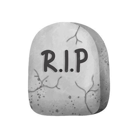 Premium Vector Gravestone Rip With Cute Ghost Halloween Rip Watercolor Vector Illustration Element