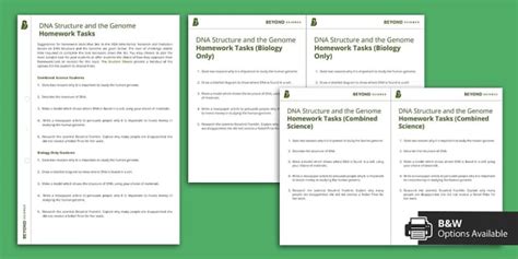 DNA Structure And The Genome Homework And Revision Tasks