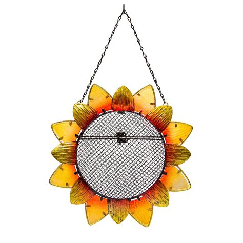 Glass And Metal Sunflower Bird Feeder Plow And Hearth