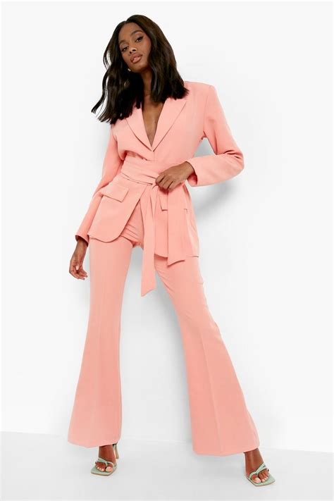 Tailored Fit And Flare Trousers Boohoo Uk