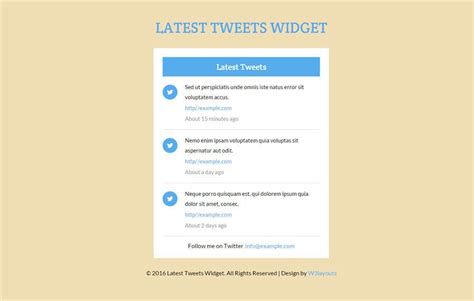 Latest Tweets Widget Responsive Template W3layouts