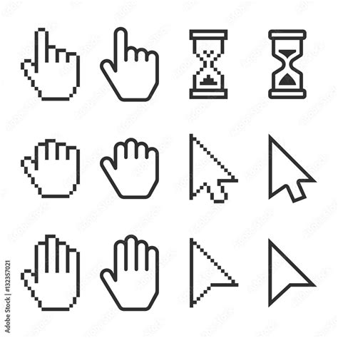 Pixelated And Smooth Cursors Stock Vector Adobe Stock