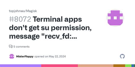 Terminal Apps Dont Get Su Permission Message Recvfd Msgflags M 0