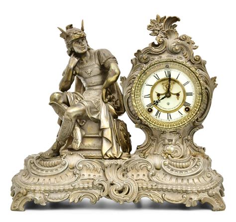 Lot Ansonia Clock Co Hermes Figural Mantel Clock