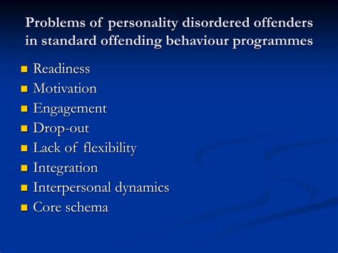 Ppt Personality Disordered Offenders In The Community Powerpoint