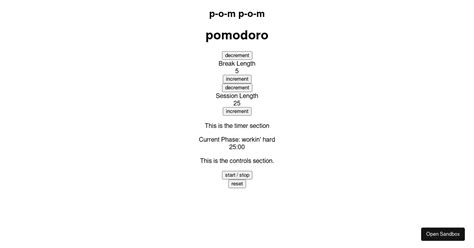 Pom Pom Pomodoro Codesandbox