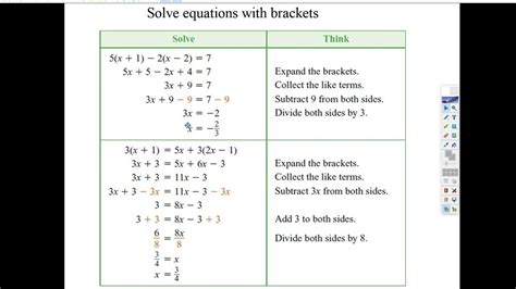 Solve Equations With Brackets Youtube