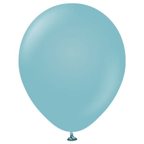 12 Retro Blue Glass Kalisan Latex Balloons 100