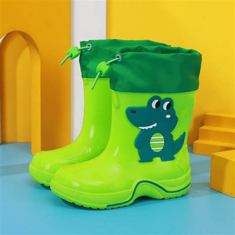Botas De Lluvia Impermeables Y Elásticas De Cocodrilo Para Niños Botas