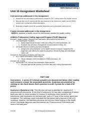 HI253 Unit10Assignment1 021418 Docx HI253 Medical Coding I Unit 10