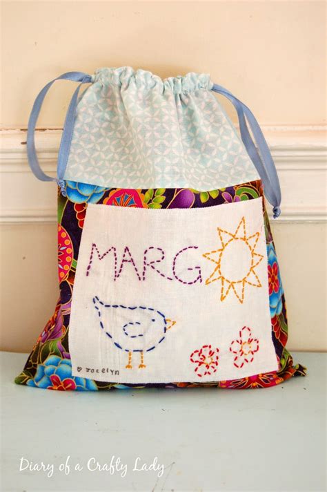 Diary Of A Crafty Lady Personalized Drawstring Bag Birthday T