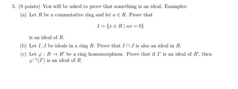 Solved 5 8 Points You Will Be Asked To Prove That