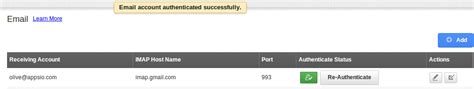 Setup Steps IMAP Integration Apptivo