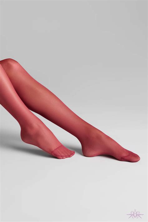 Maison Close Sheer Cut And Curled Burgundy Stockings At The Hosiery Box