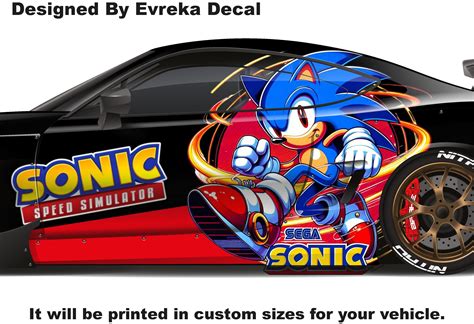Sonic The Hedgehog Car Side Wrap Full Color Graphics Vinyl Livery Decal Fit Any Car Universal
