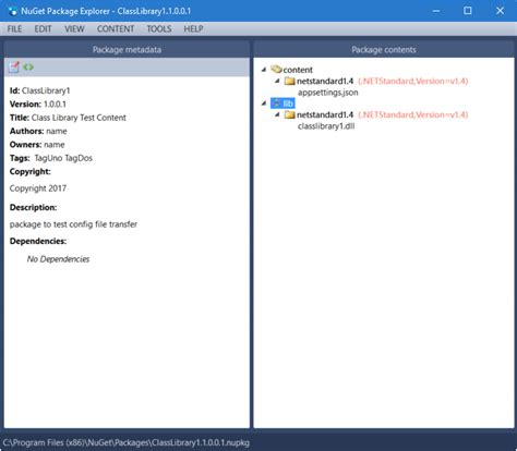 json the content folder in my nuget package isn t adding the files to