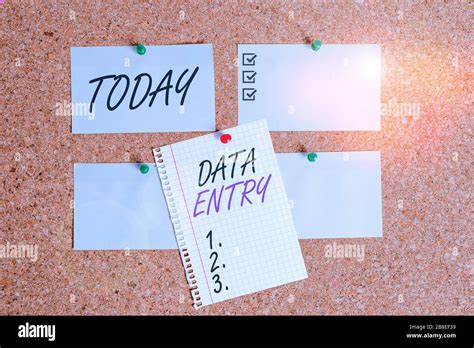Writing Note Showing Data Entry Business Concept For Process Of Inputting Data Or Information