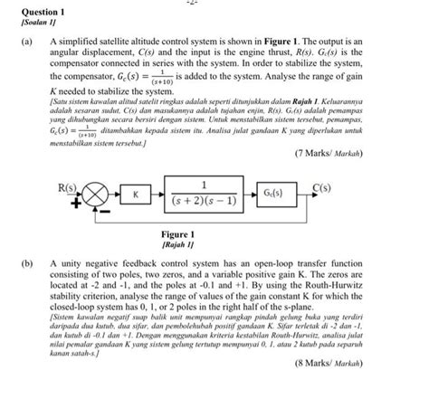 Solved A Simplified Satellite Altitude Control System Is Chegg
