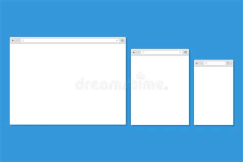 Open Internet Browser Window In A Flat Style Stock Vector