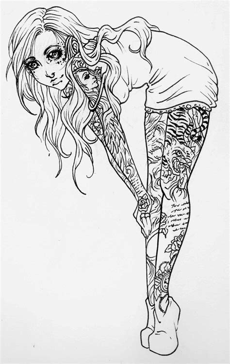 Pin Up Girl Coloring Pages For Adults