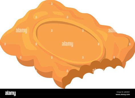 Eaten Cookie Cartoon Square Biscuit With Bite Marks Stock Vector Image