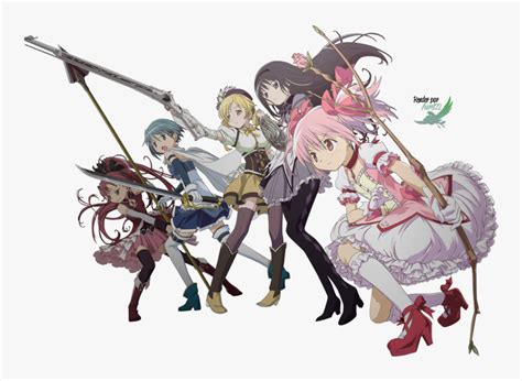 Puella Magi Madoka Magica Group 3 Render By Anouet D5fmohk Madoka