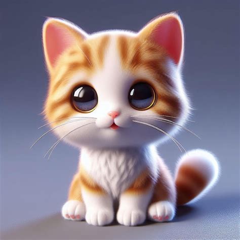 Premium Psd Realistic Cute Cat 3d Model Digital Artwork Cute Cat
