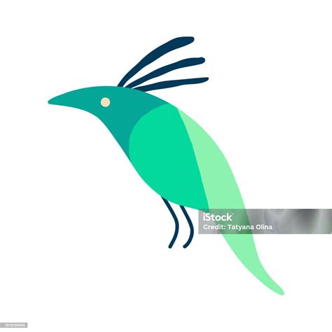 Burung Hijau Aneh Yang Mewah Burung Api Dongeng Yang Aneh Ilustrasi